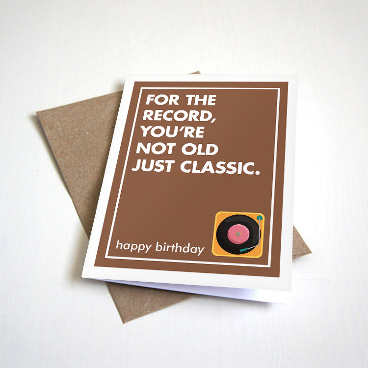 Vinyl Collector Birthday Card - Funny Record Player Greeting For Vinta ...