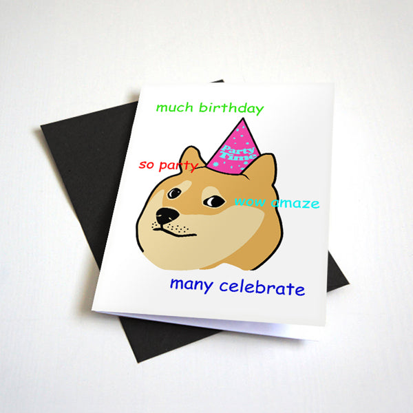 Party Time Doge Meme Birthday Card – Nostalgia Collect