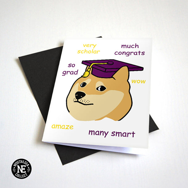 Wow Amaze Doge Meme Graduation Card – Nostalgia Collect
