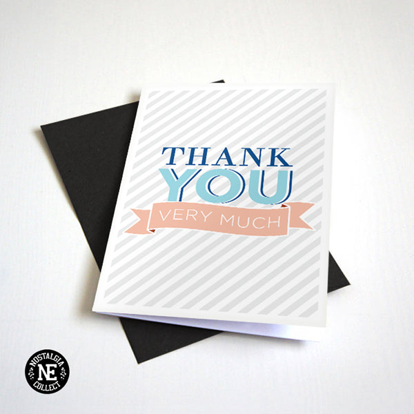 Thank You Very Much - Baby Blue and Peach Thank You Card – Nostalgia ...