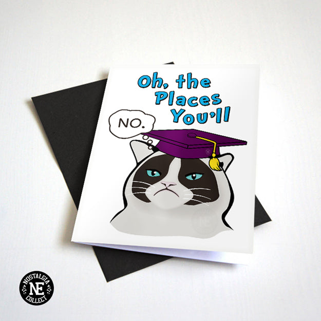 The Places You'll No - Grumpy Cat Meme Graduation Card – Nostalgia Collect